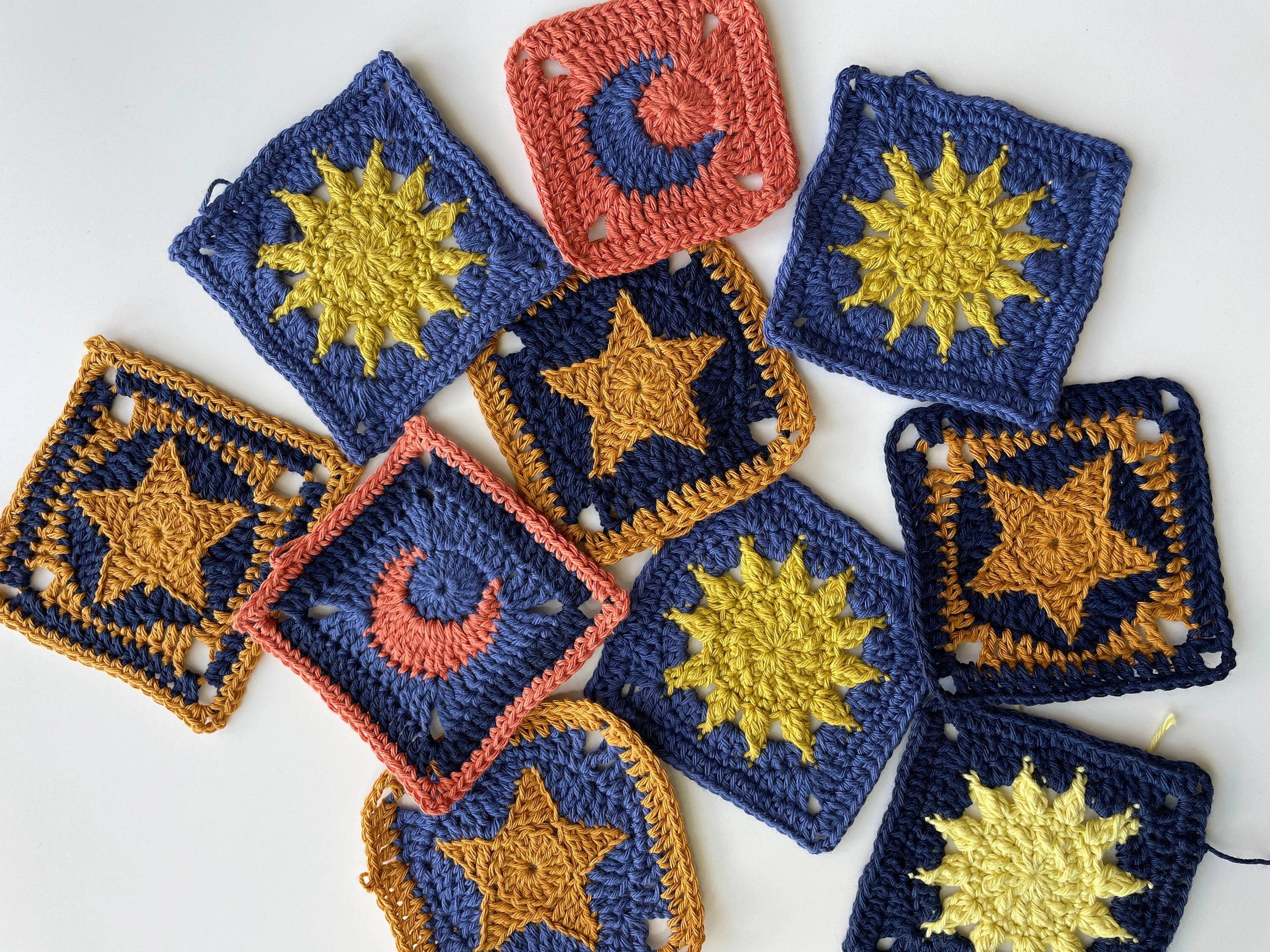 STAR, SUN & MOON granny square 3-pack | beginner friendly pdf crochet ...